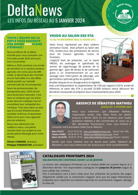 DeltaNews les infos du réseau au 5 janvier 2024 - Actualités | Delta Force